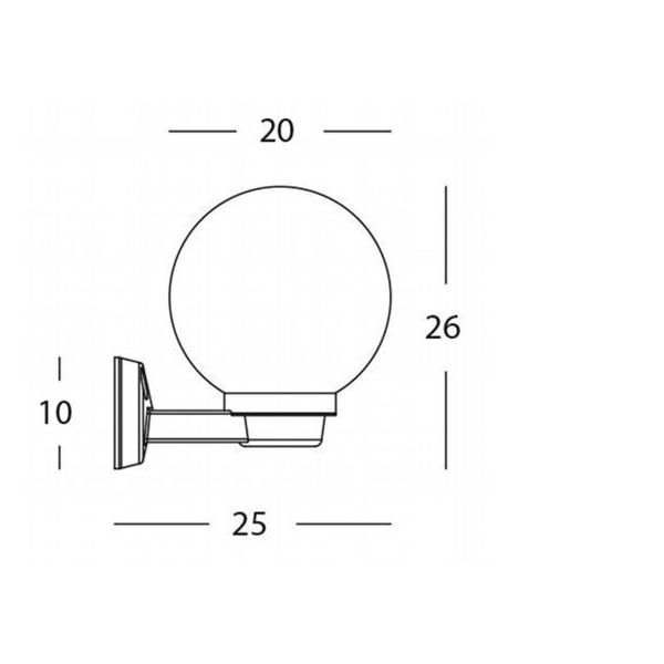 Applique Sfera Chiara D.200 E27 Sovil Globo Nero - 360/06, acquista su ...