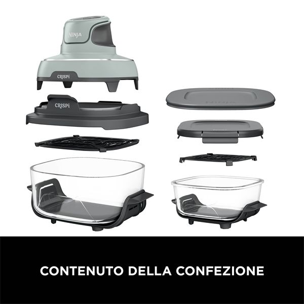 Friggitrice ad Aria Portatile 4-IN-1 Ninja Crispi 1700W Salvia - NN ...